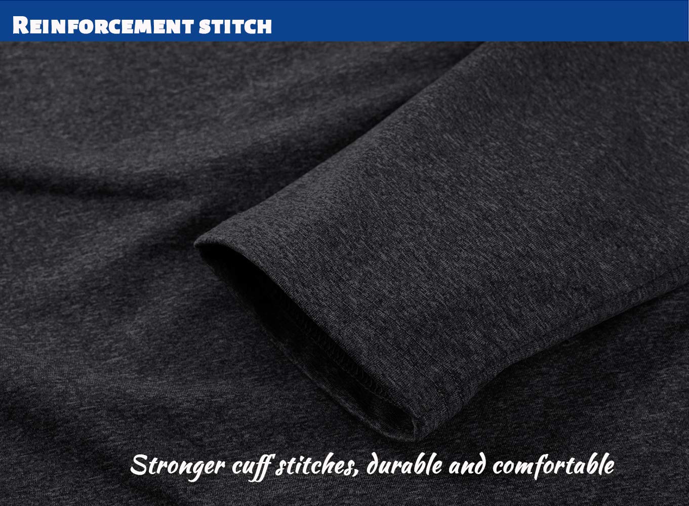 TACVASEN Men's Fleece Shirts Sports Performance Shirts Fleece Pullover Active Shirts for Men Long Sleeve Pullover Shirts Tops Zip Up Black Grey, XL