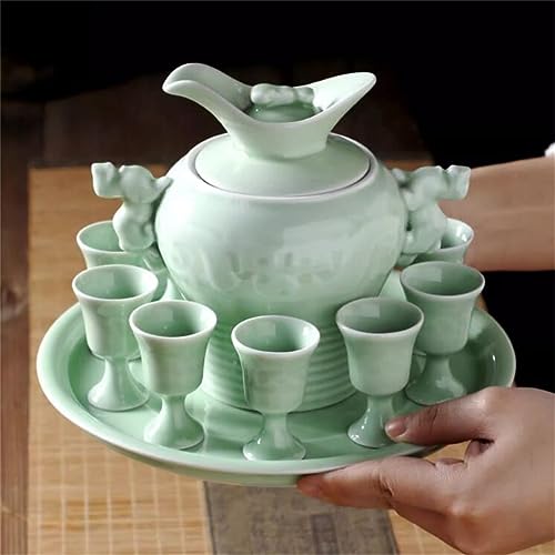 ZLXDP Ancient Wind Wine Glass Ceramic Wine Set White Wine Yellow Wine Pot Small Wine Cup Household Wine Distributor