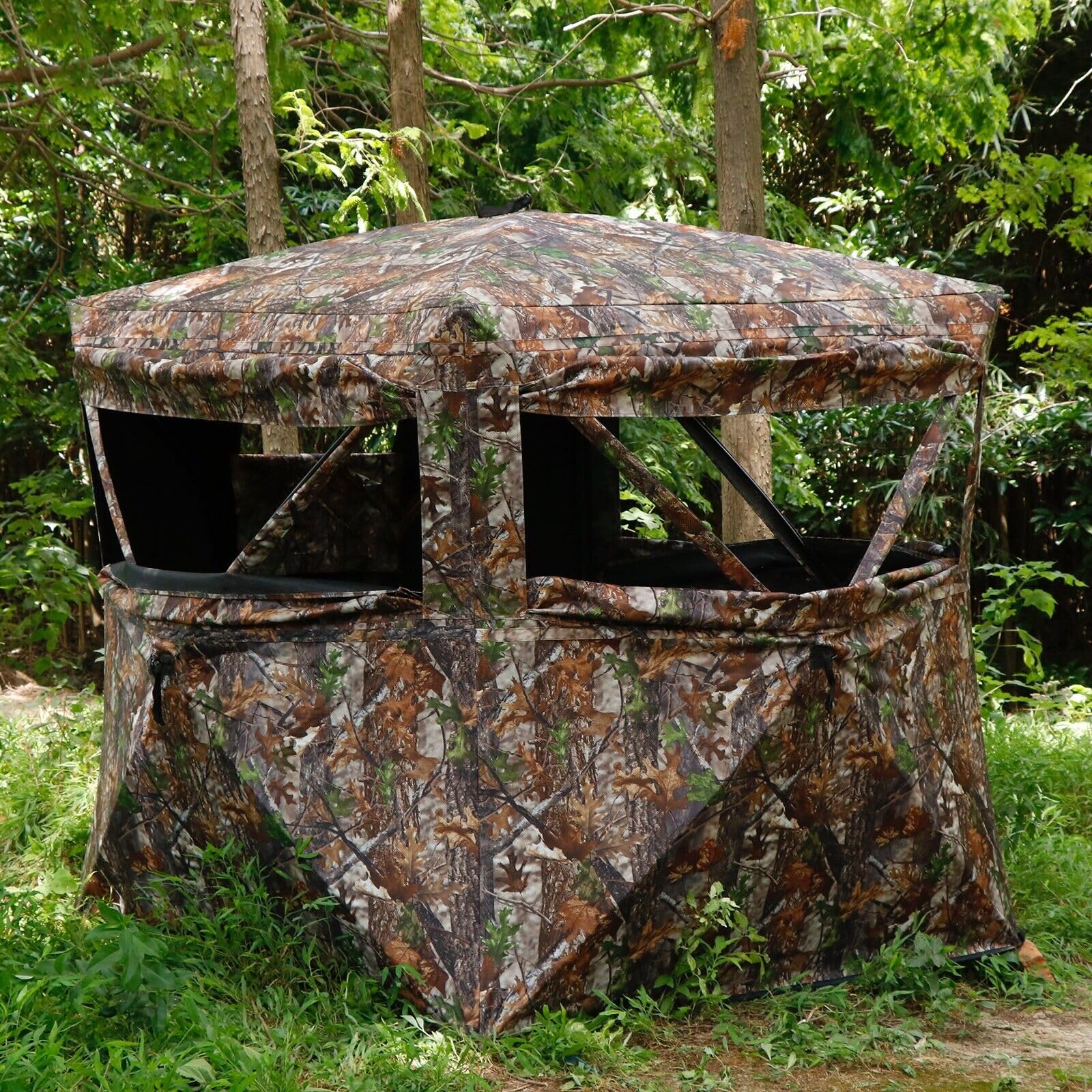 Portable Pop-up Hunting Blind, 270º See-Thru Windows (5-hub)