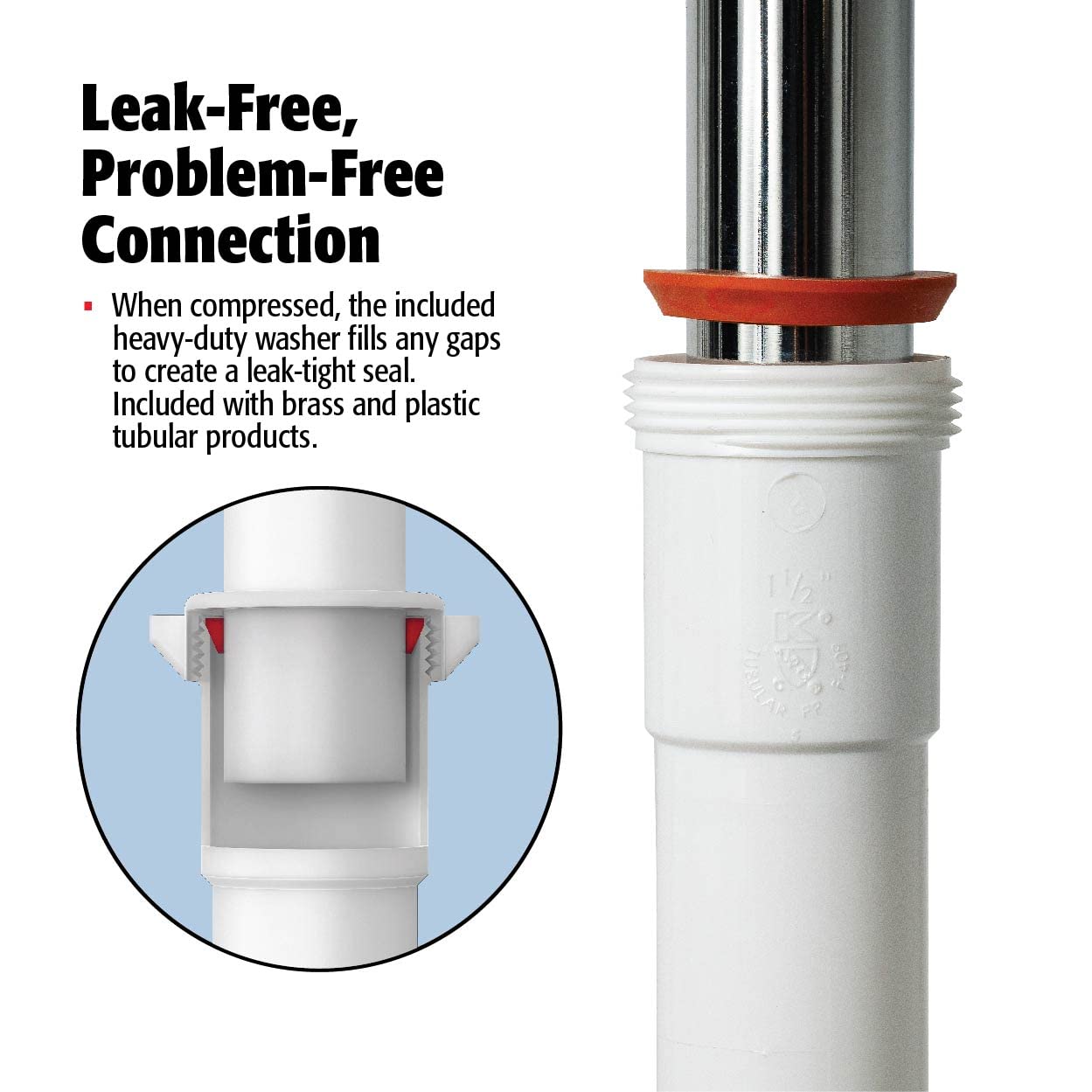 Plumb Pak 200WK P Trap, 1-1/4-Inch by 1-1/4-Inch, White (Pack of 2)