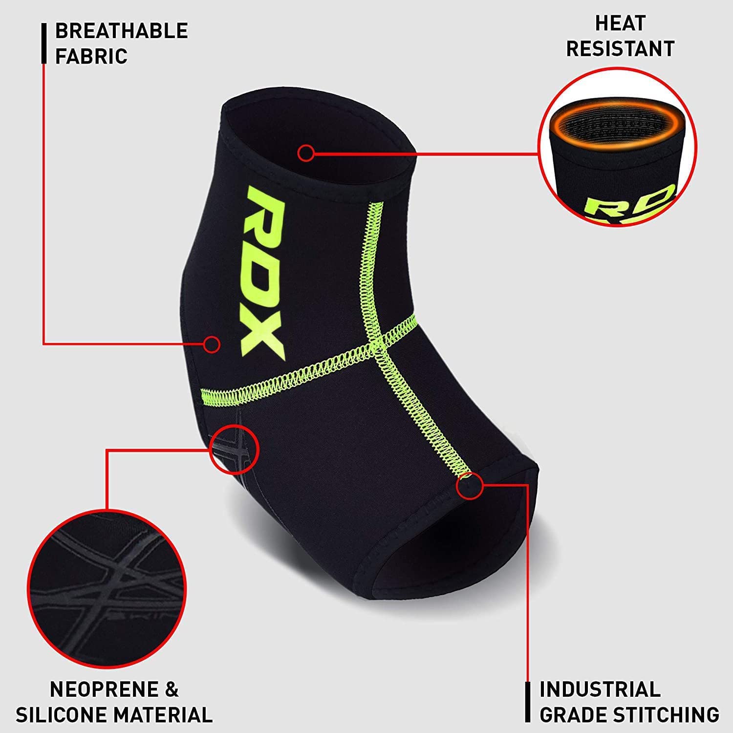 RDX Ankle Support Neoprene Brace Foot Guard MMA Pad Protector Achilles Tendon Pain Support (SOLD AS SINGLE ITEM)