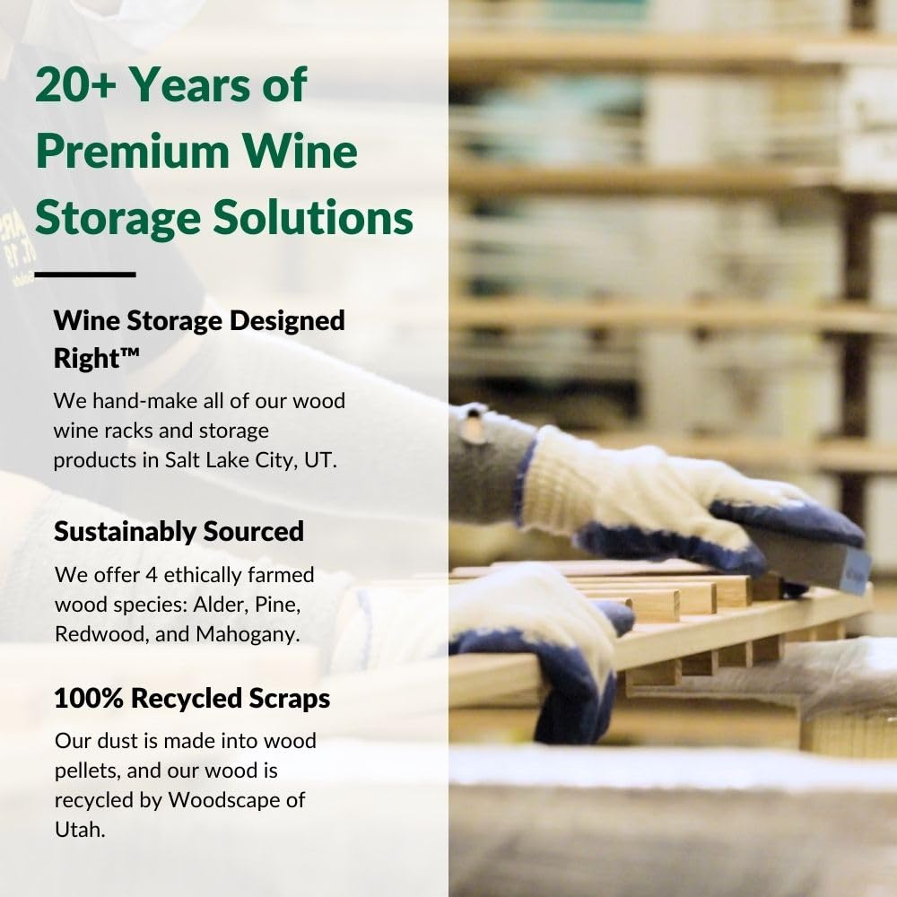 Wine Racks America® InstaCellar Diamond Cube Wine Rack - Durable and Expandable Wine Storage System, Knotty Alder Unstained - Holds 82 Bottles