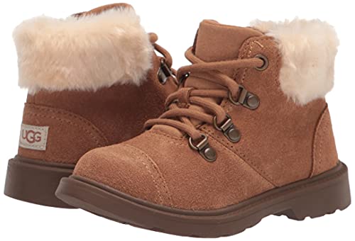 UGG Kids T AZELL Hiker Weather Fashion Boot, Chestnut Suede, 8 US Unisex Toddler