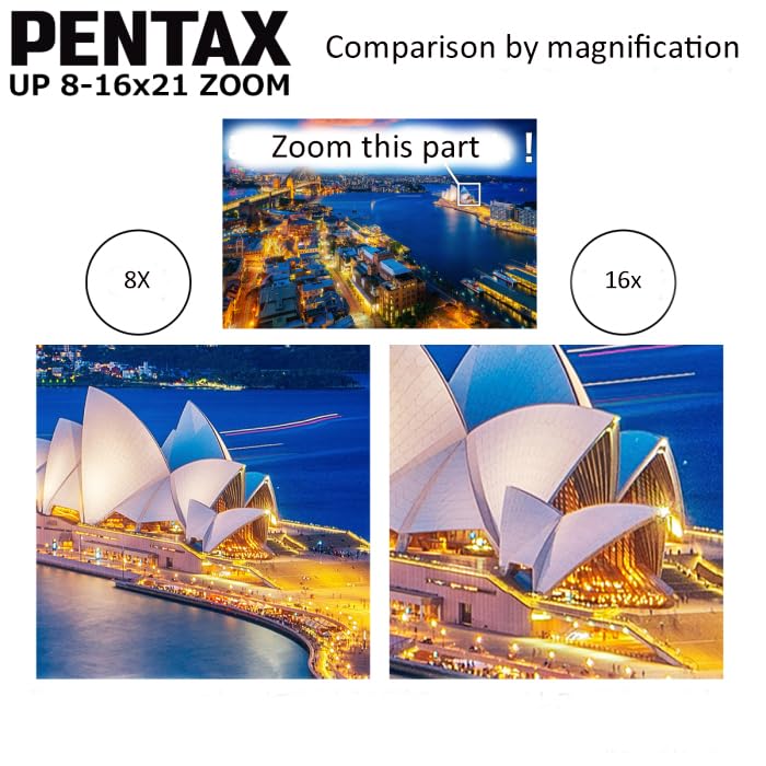 Pentax UP 8-16x21 Black Binoculars (Black) Fully-multi coating Zoom Tripod socket provide