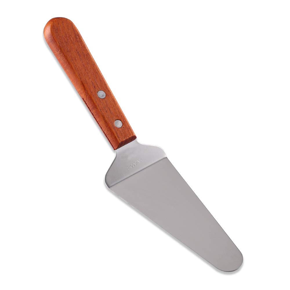 Wooden Handle Stainless Steel Pizza Shovel,10 inches DIY Baking Tools, Cake Cooking Shovel, Cheese Shovel,Pie Cake Holder Triangular Spade Server for Cakes Shovel Baking Flipper (10)