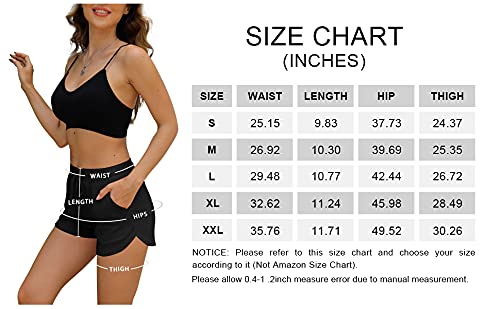 Womens Shorts Running Workout Shorts for Women Dolphin Shorts with Drawstring Dark Gray L