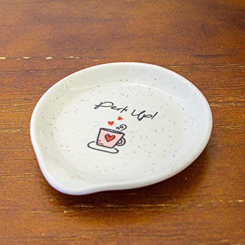 VILIGHT Spoon Rests for Coffee Cups - Coffee Bar Accessories Coffee Table Décor - Gift for Women Men - Perk Up