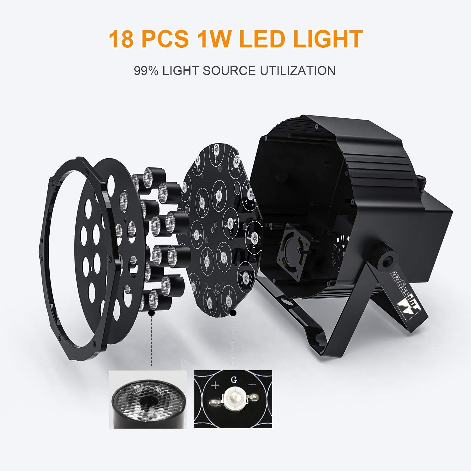 Uplights 18 RGB Led UpLights, Missyee Sound Activated DMX Uplighting, LED Par Can Lights with Remote Control, DJ Uplighting Package for Wedding Birthday Home Party (4 pcs)