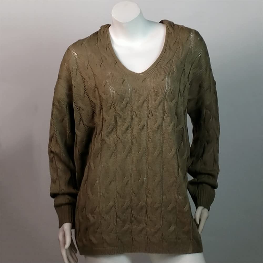Womens Sweater Jumper Hooded Plus Size Twist Oversized Solid Color Ribbed V-Neck Plain Knitted Tops Loose Knitting Pullover Knitwear(2XL,A Red)