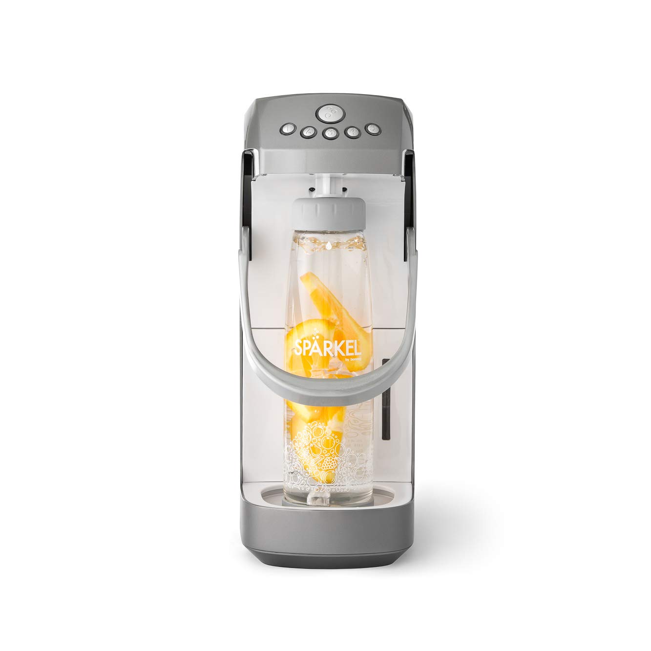 Spärkel Beverage System (Silver) - Sparkling Water and Soda Maker - A New Way of Sparkling - Use Fresh & Natural Ingredients - No CO2 Tank Needed