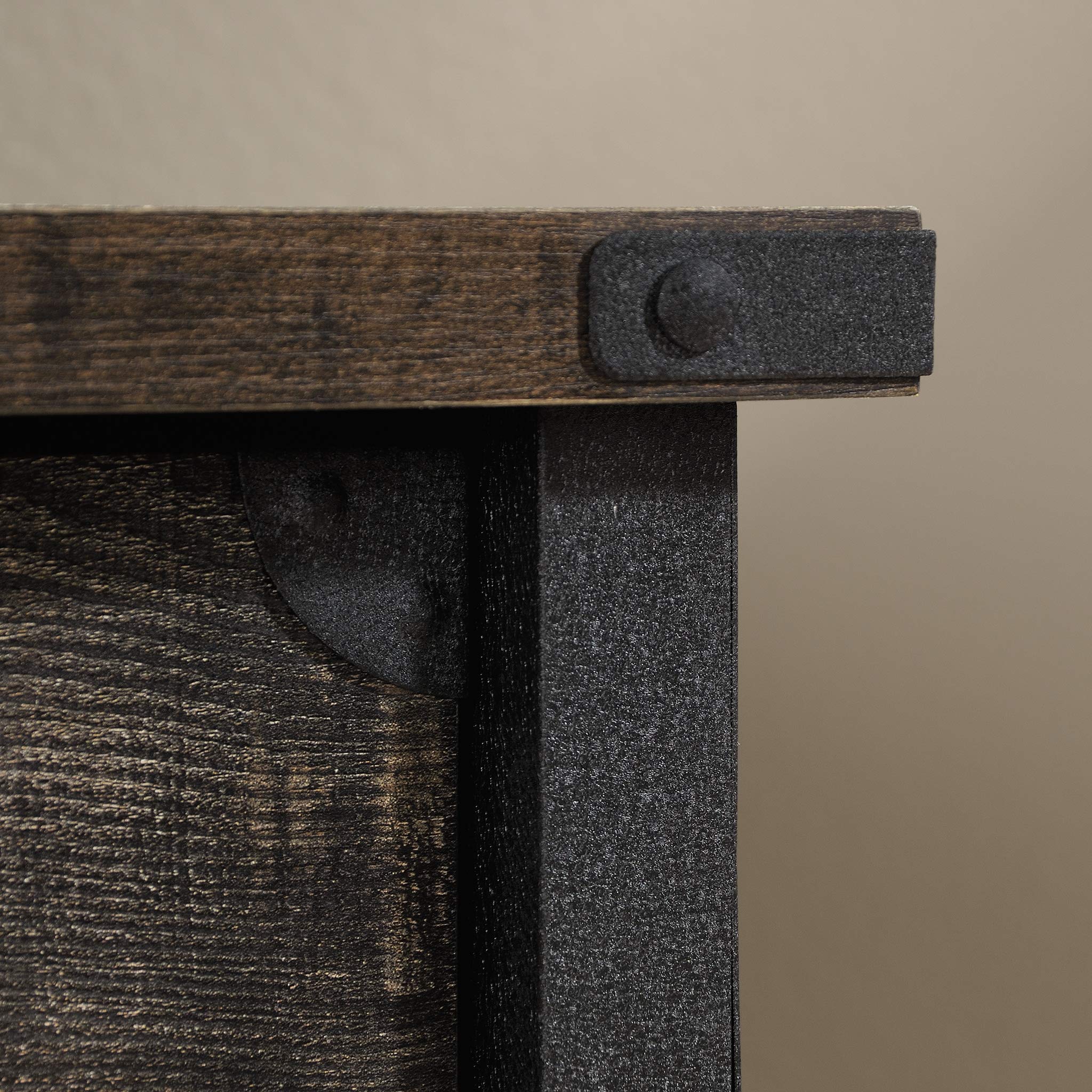 Sauder Steel River TV Stand, for TVs up to 52", Carbon Oak Finish