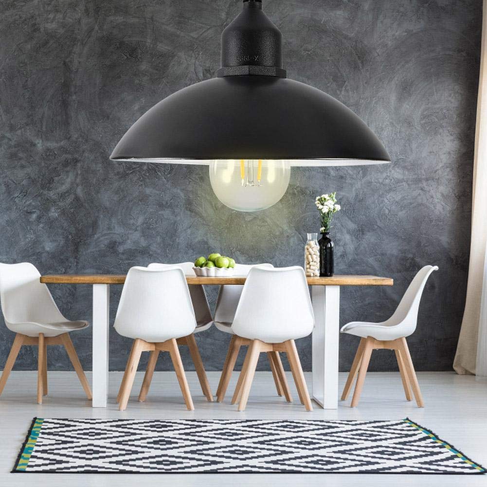 Solar Powered Pendant Light, Metal Shade Solar Powered Pendant Light Bulb Outdoor Hanging Shed Lamp for Home Garden Yard Patio Balcony Landscape Home