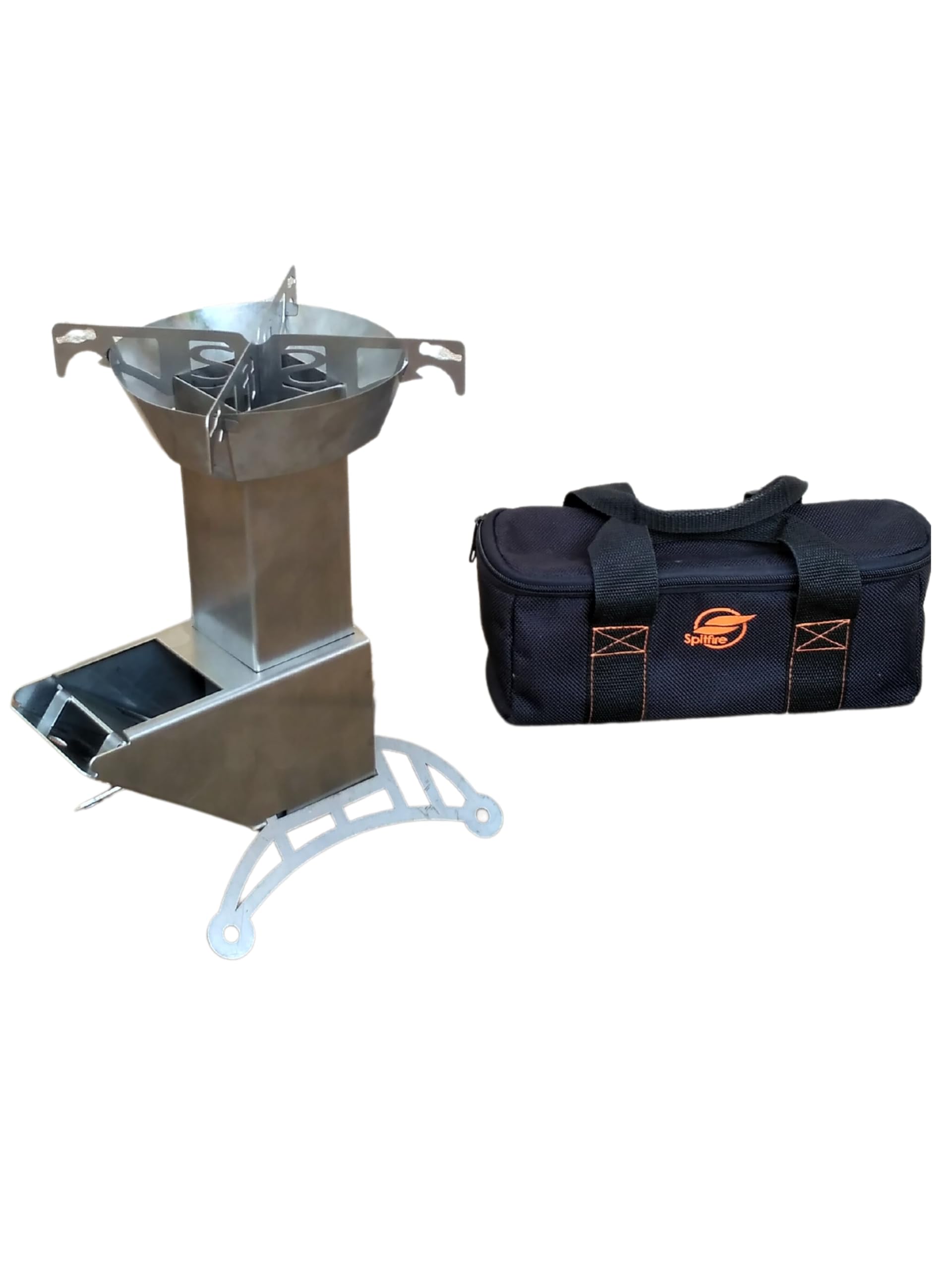 Spitfire Rocket Stove - Spartan Light Rocket Stove Wood Burning Portable Stove w/Travel Case, Collapsible Backpacking Wood Stove, Camp Rocket Stove, Outdoor cooking stove Estufa De Leña Para Cocinar