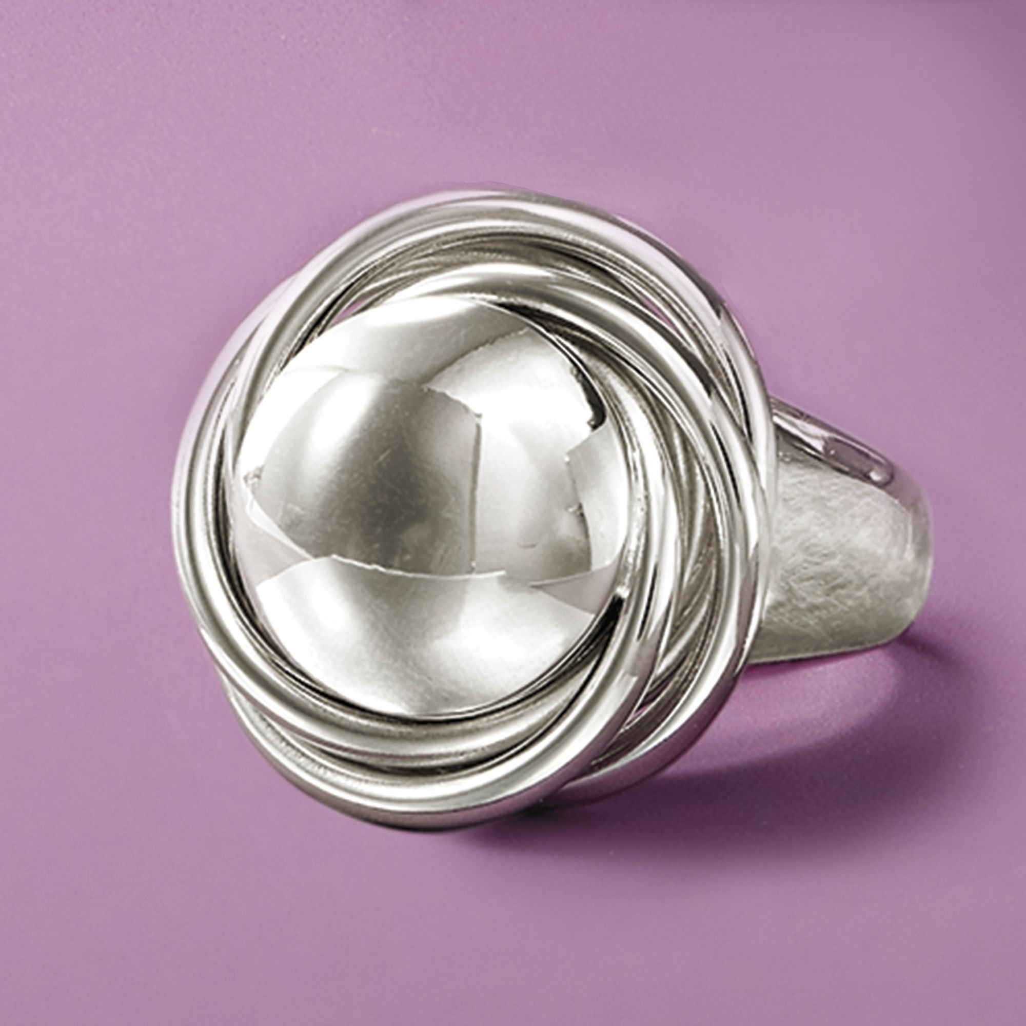 Ross-Simons Italian Sterling Silver Big Bead Knot Ring. Size 7