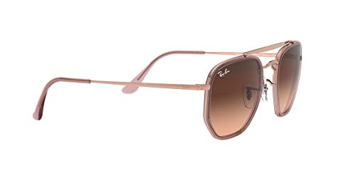 Ray-Ban RB3648M The Marshal II Hexagonal Sunglasses, Copper/Pink Gradient Brown, 52 mm