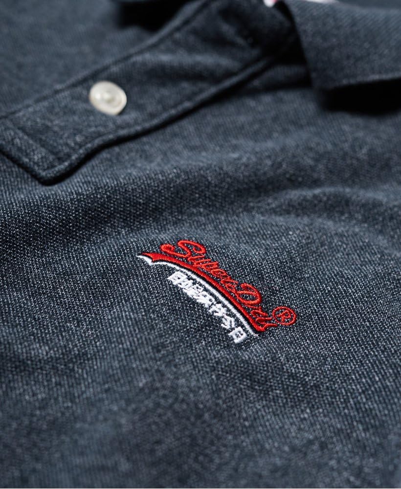 Superdry Mens Classic Pique Short Sleeve Polo Shirt Creek Navy Grindle Size XXL