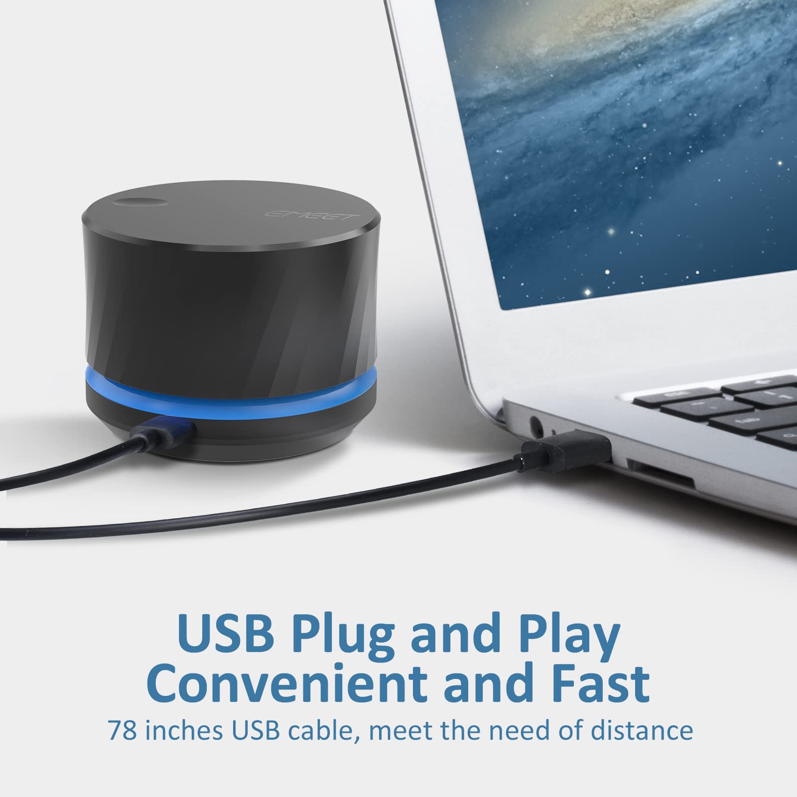 USB Volume Control Knob - EMEET USB Multimedia Controller Knob with One-Click Mute Function and Music Switching, Customize Mute Button Mode, Multimedia Control Knob Supports Windows and Mac