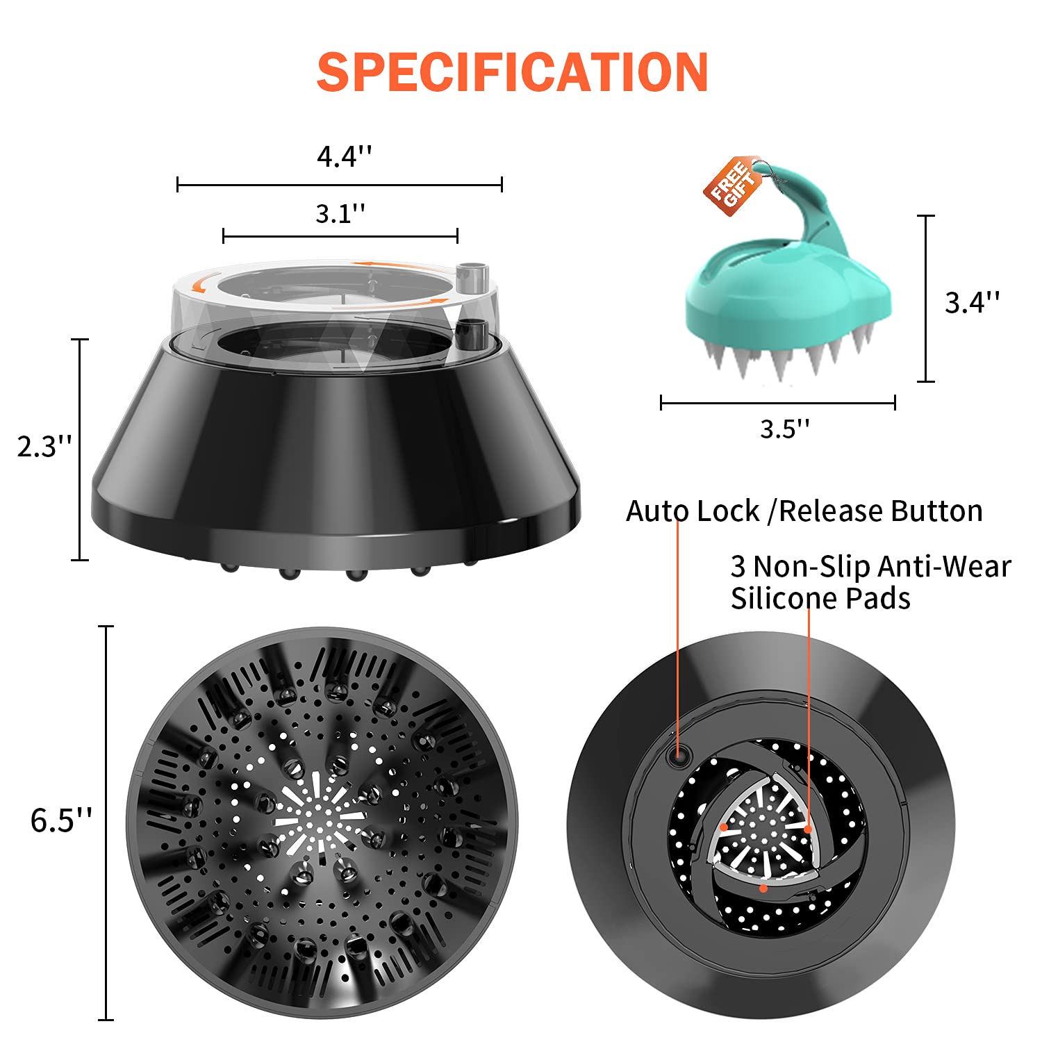 ZOMAO Universal Hair Diffuser,Hair Dryer Diffuser for Curly Wave Hair, Diffuser Attachment for Hair Dryer,Diffuser Hair Dryer Attachment,Blow Dryer Diffuser Adjustable from 1.4 Inch to 3.1 Inch