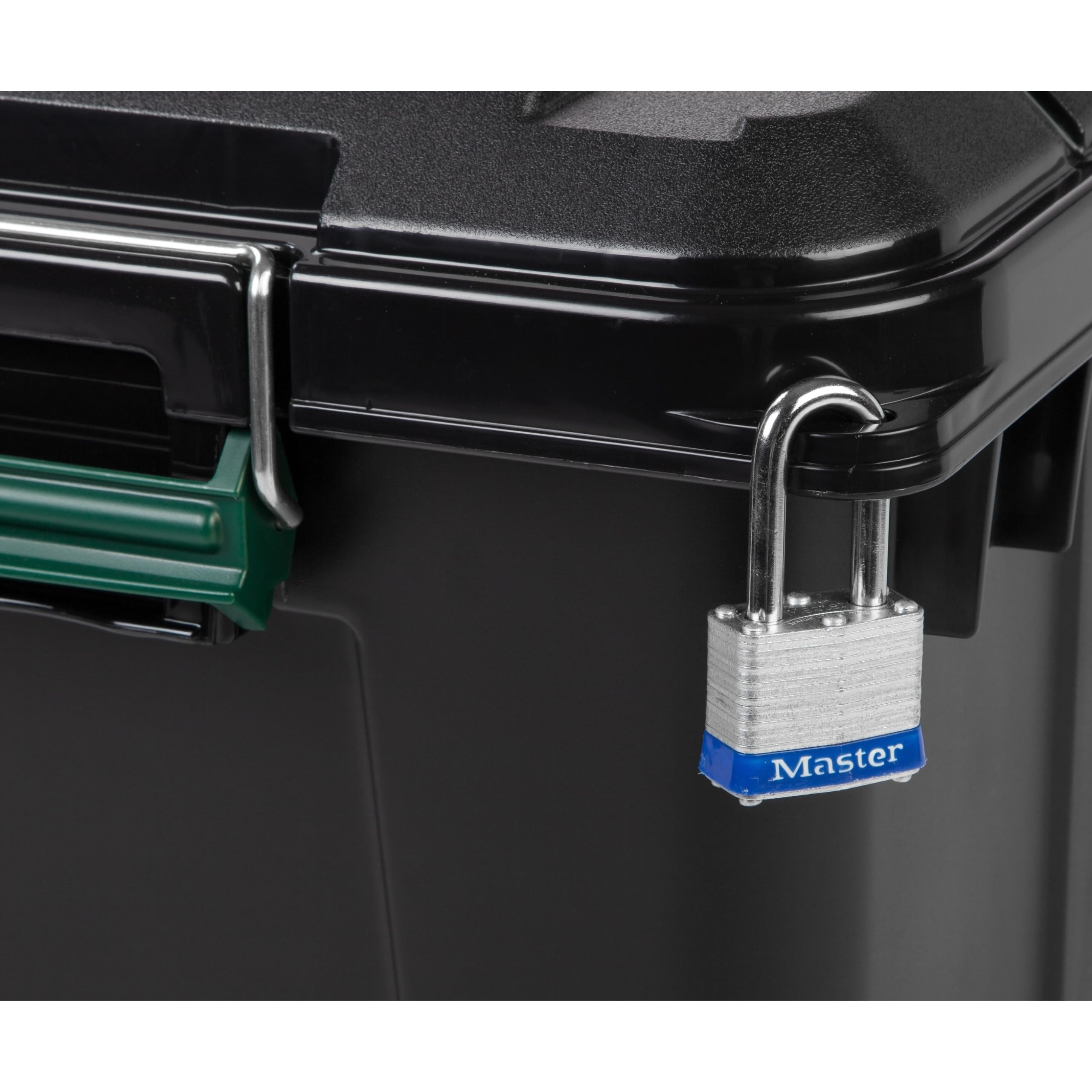 Remington 20 Gallon Loackable WEATHERTIGHT Storage Totes with Lids, Heavy-Duty Durable Stackable Containers, 4 Pack - Green Lid, Large Garage Organizing Bins, Rugged Sturdy Equipment Utility Tool Box