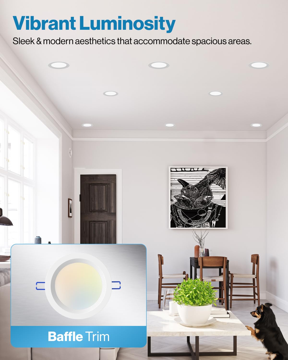 Sunco 24 Pack 4 Inch Ultra Thin LED Recessed Ceiling Light Slim, 2700K Soft White, Dimmable 10W, Baffle Trim