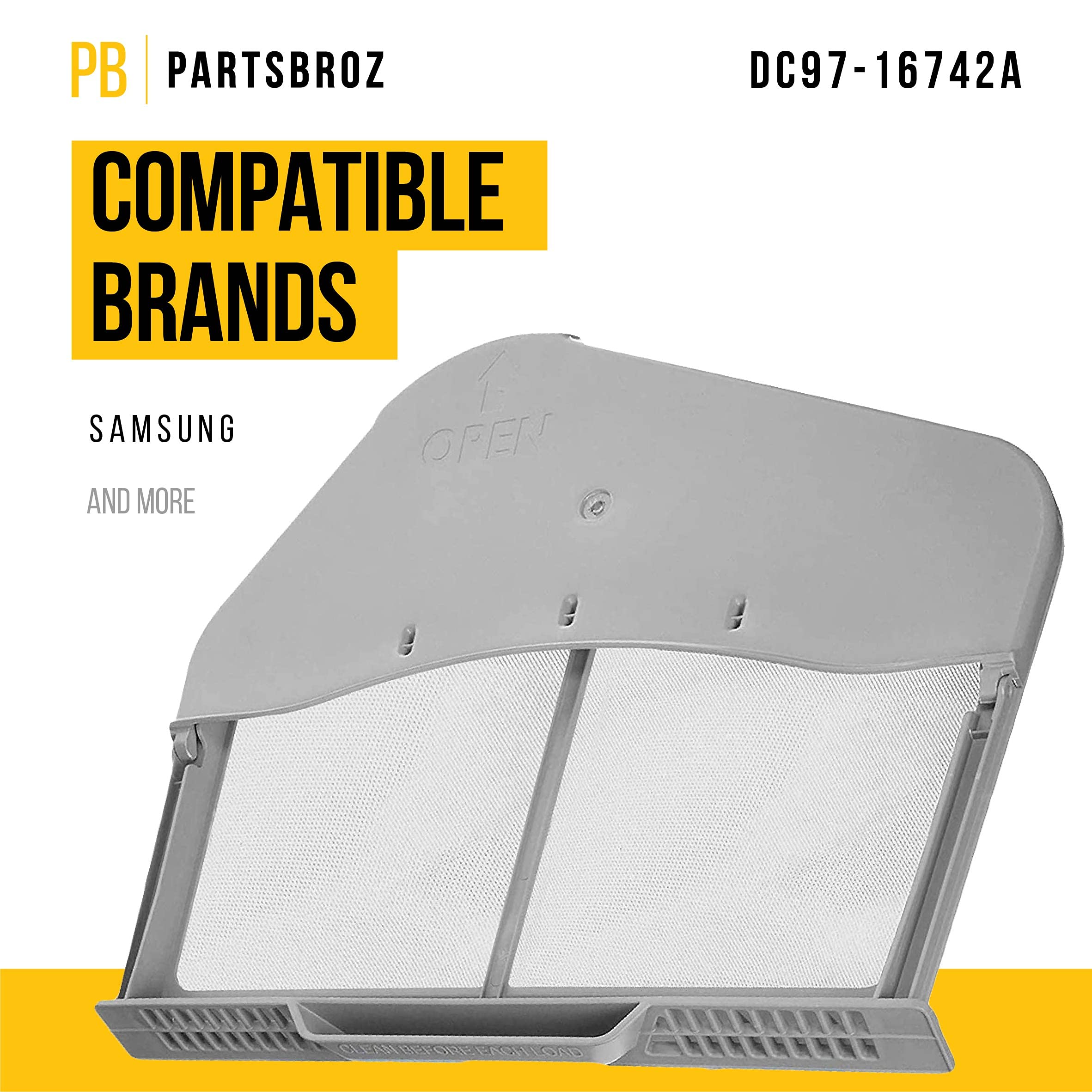 PartsBroz Dv45h7000ew/a2 Dv45h7000gw/a2 Dv40j3000gw/a2 Samsung Dryer Lint Trap Screen Filter Replacement