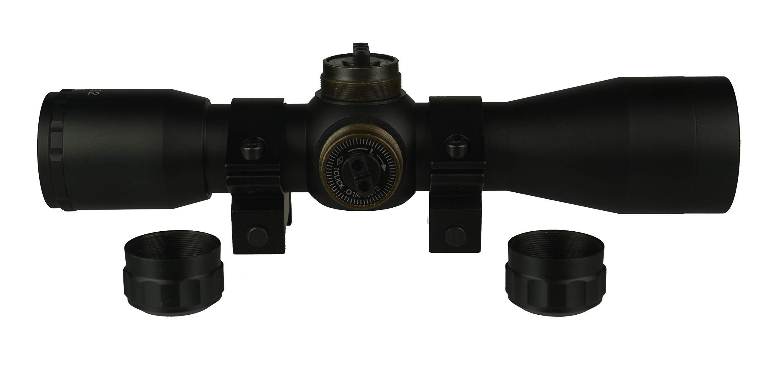 TWP 4x32 Compact Hunting Scope, Rangefinder Reticle, 1" Tube and Mid-Height Weaver Ring Mount
