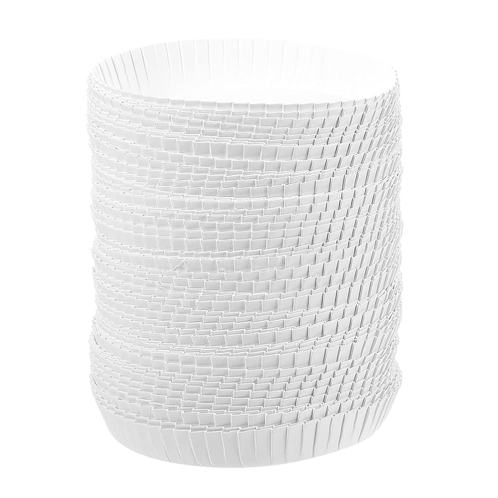 YARNOW Paper Mug Covers Cups with Lids 100Pcs Disposable Paper Cup Cover White Paper Drink Cup Lids Round Paper Coffee Cup Covers for Hotel Cafe Bar 7.5CM Ice Cream Cups with Lids Ice Cream Cups