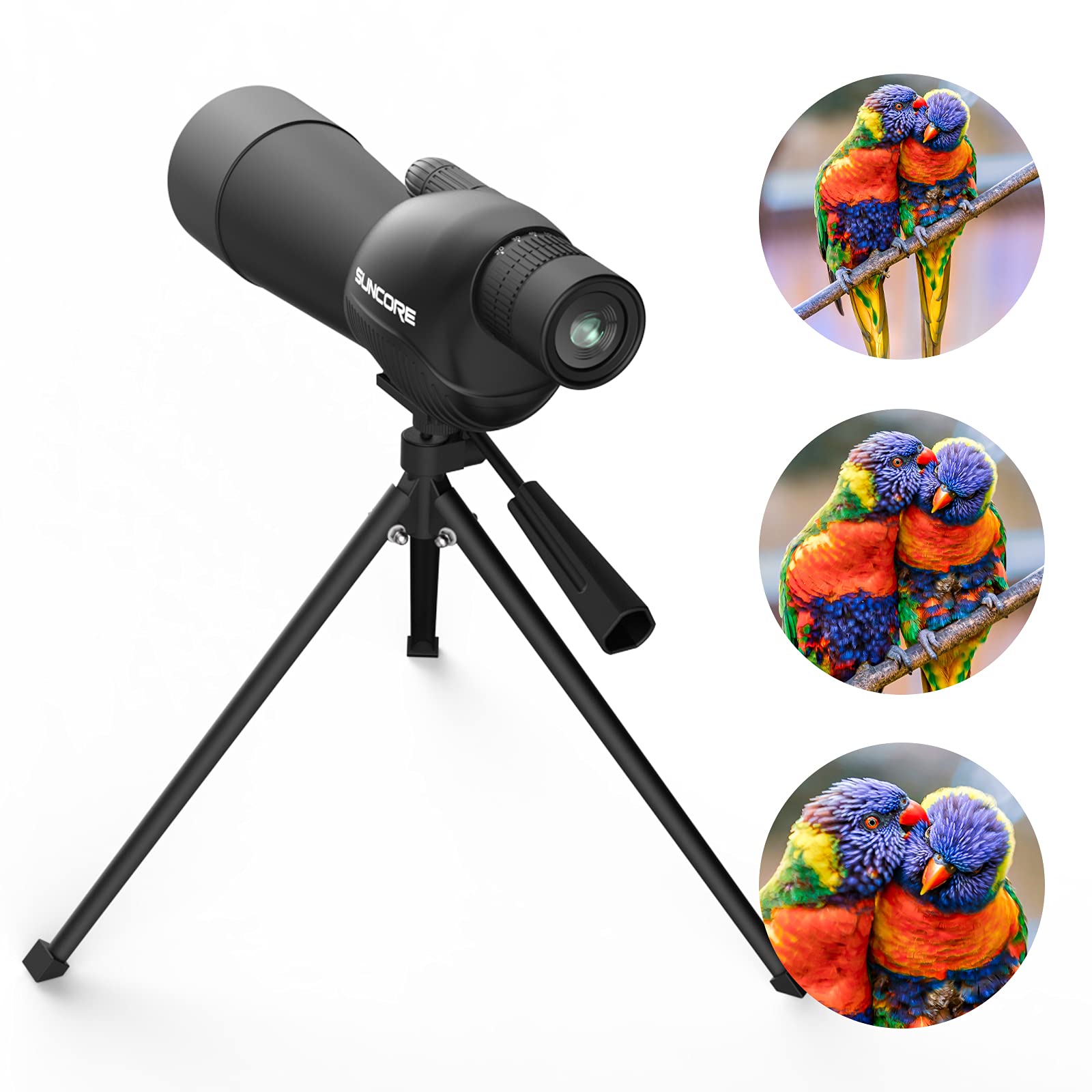 Suncore HD Zoom Spotting Scope - Standard 15-45x60 Waterproof Fully Multi Coated Optical Lens Perfect for Target Shooting Hunting Stargazing Bird Watching Wildlife Scenery (Straight)