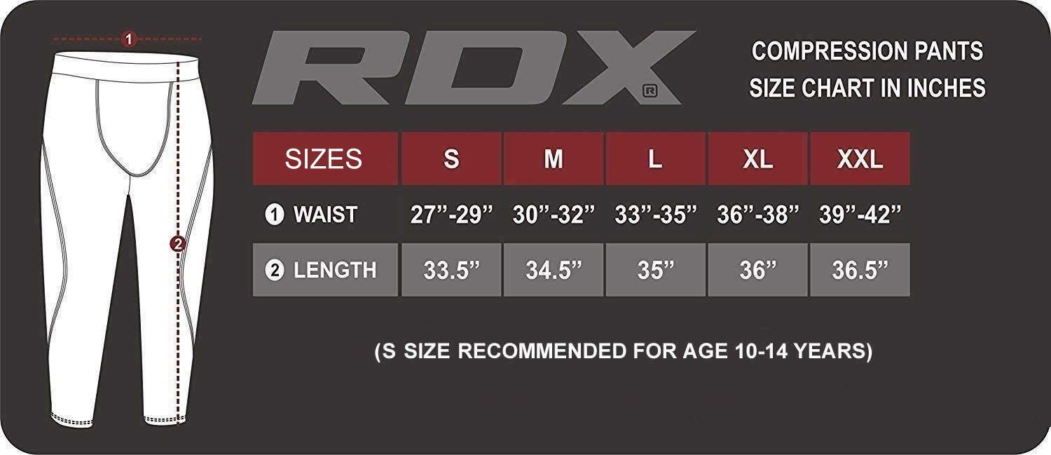 RDX MMA Thermal Compression Pants Boxing Training Base Layer Fitness Running Exercise Black