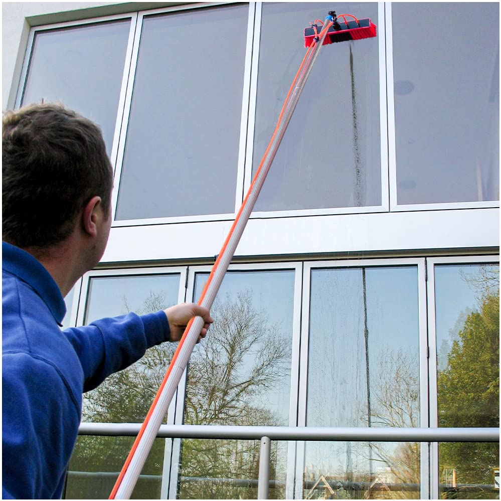 Solar Panel Cleaning Brush, 26 FT Adjustable Water Fed Pole Cleaning Kit, Solar Panel Cleaning Pole and Outdoor Window Washing Equipment