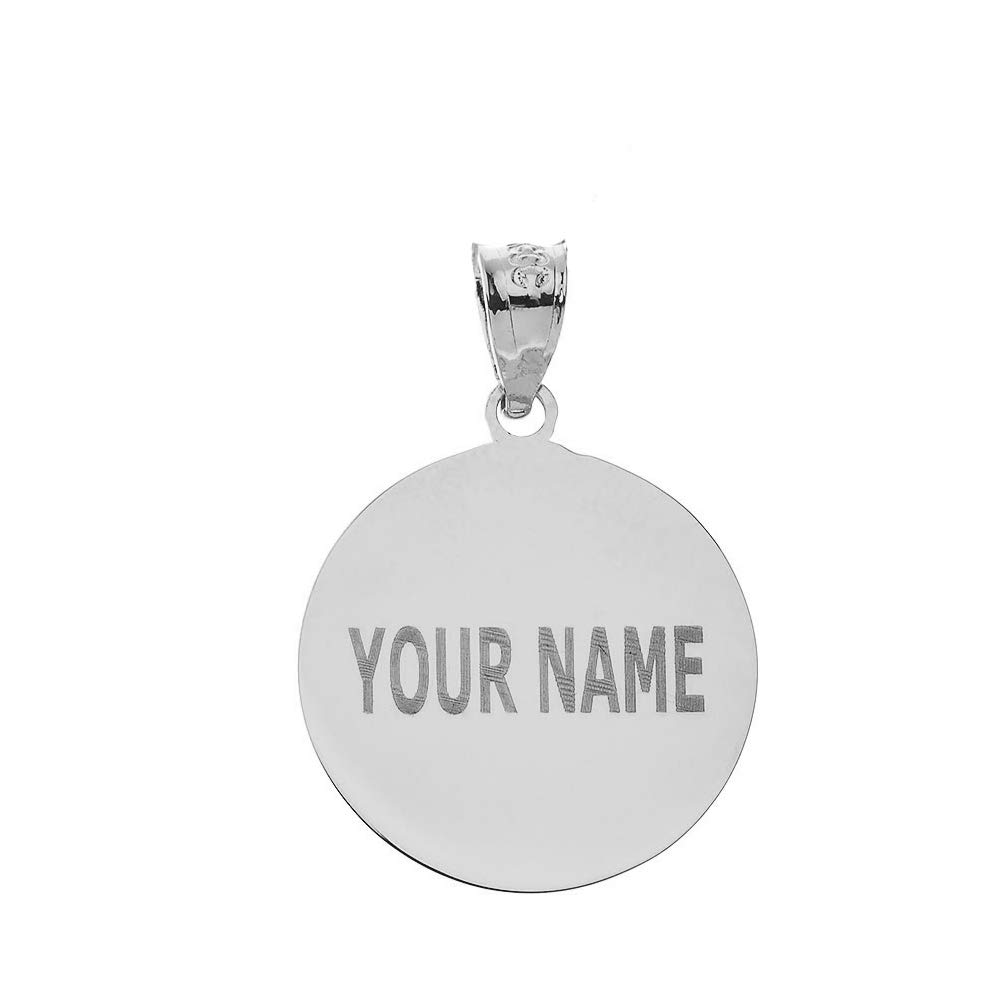 Sports Charms 925 Sterling Silver Personalized Baseball/Softball Pendant with Your Name and Number