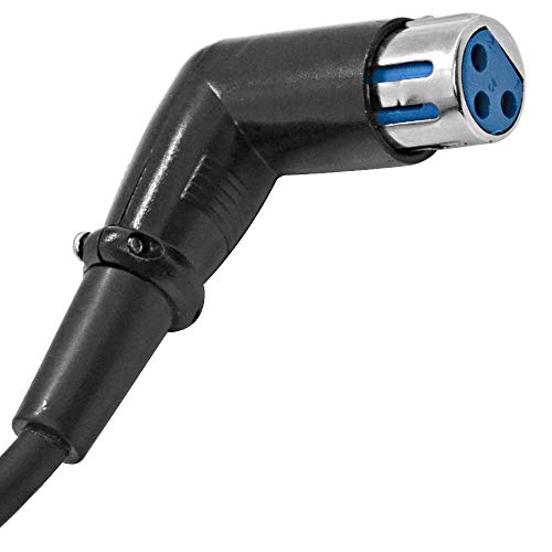 Seismic Audio - SA-RSX3-3 Foot Right Angle XLR Female to XLR Male Microphone Patch Cable - 3' Mic Cable for Professional PA DJ Equipment