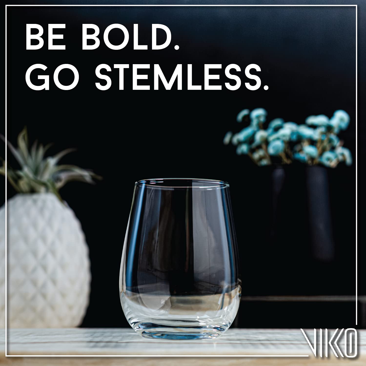 Vikko 12.25 Ounce Stemless Wine Glasses | – Dishwasher Safe – For Parties, Weddings, and Everyday – Great Gift Idea – Set of Six Stemless Wine Glass Tumblers