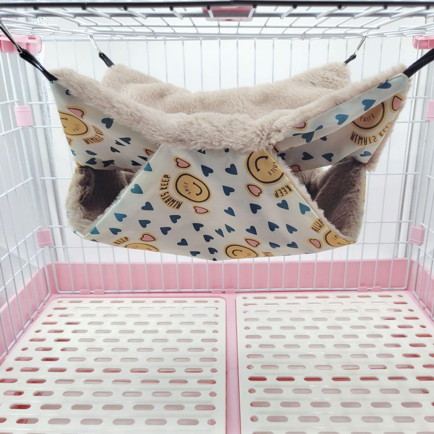 Petcircle Guinea Pig Rat Hammock 2pcs, Pet Cage Hammock X2 for Small Animals Squirrel Squirrel Chinchilla Kitten Small Animals House Cage (khaki)