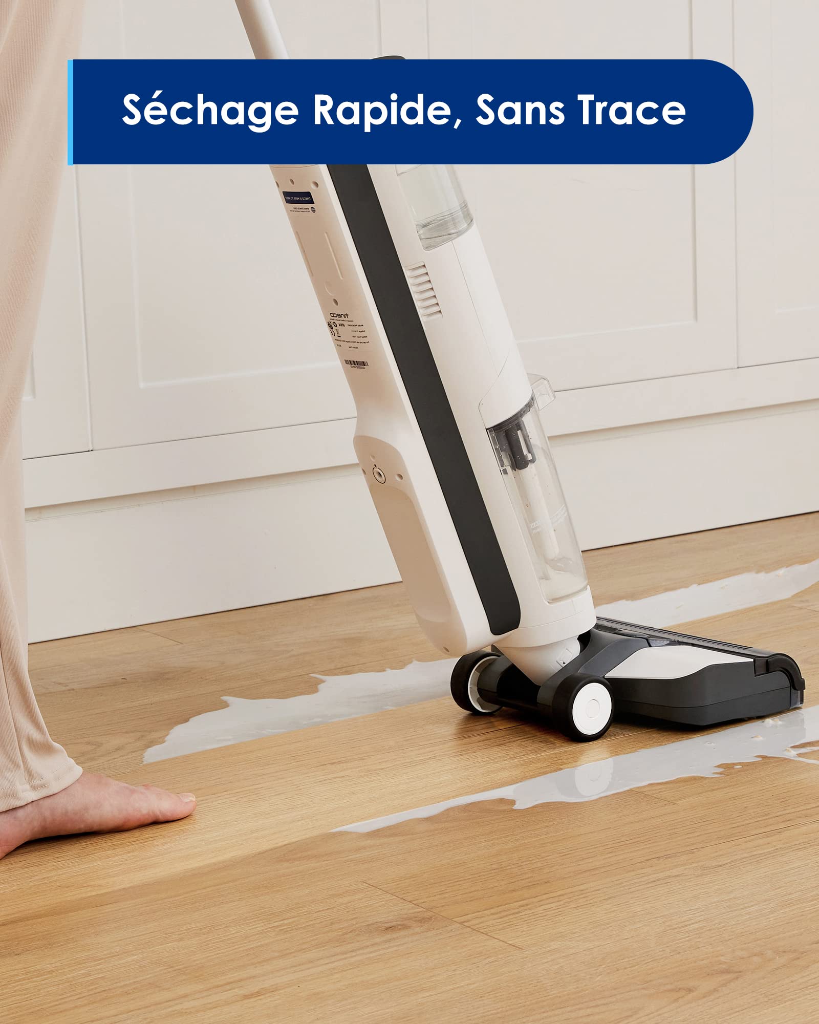 Tineco iFloor Breeze Wet Dry Vacuum Cleaner, Cordless Floor Cleaner and Mop Lightweight One-Step Cleaning for Hard Floors