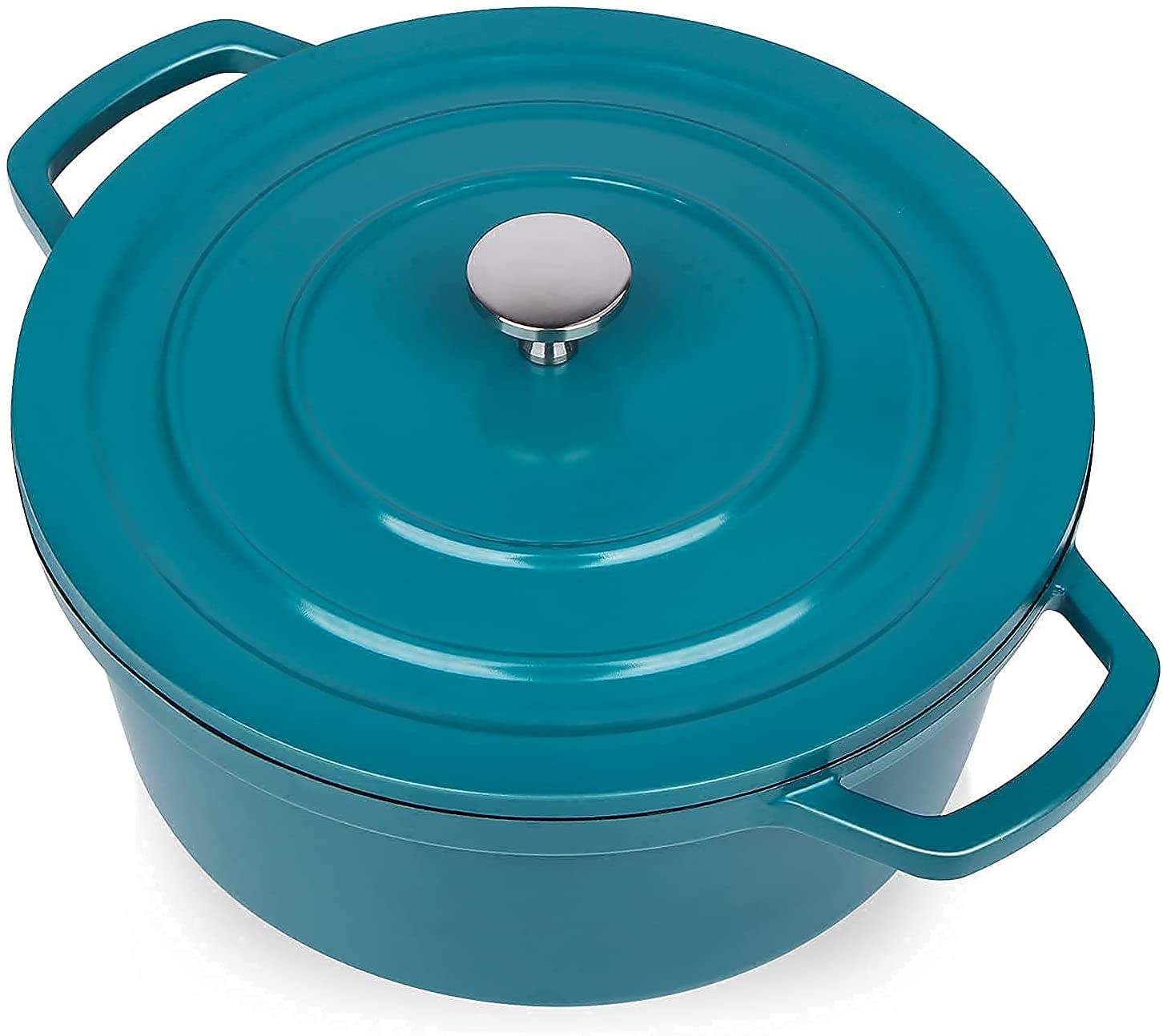 swiflon Dutch Oven Pot with Lid 6.8-QT Cast Aluminum Nonstick Casserole, Lightweight Cookware Braiser Pot Suitable for Meats, Soups, Bread Baking in Oven, Turquoise