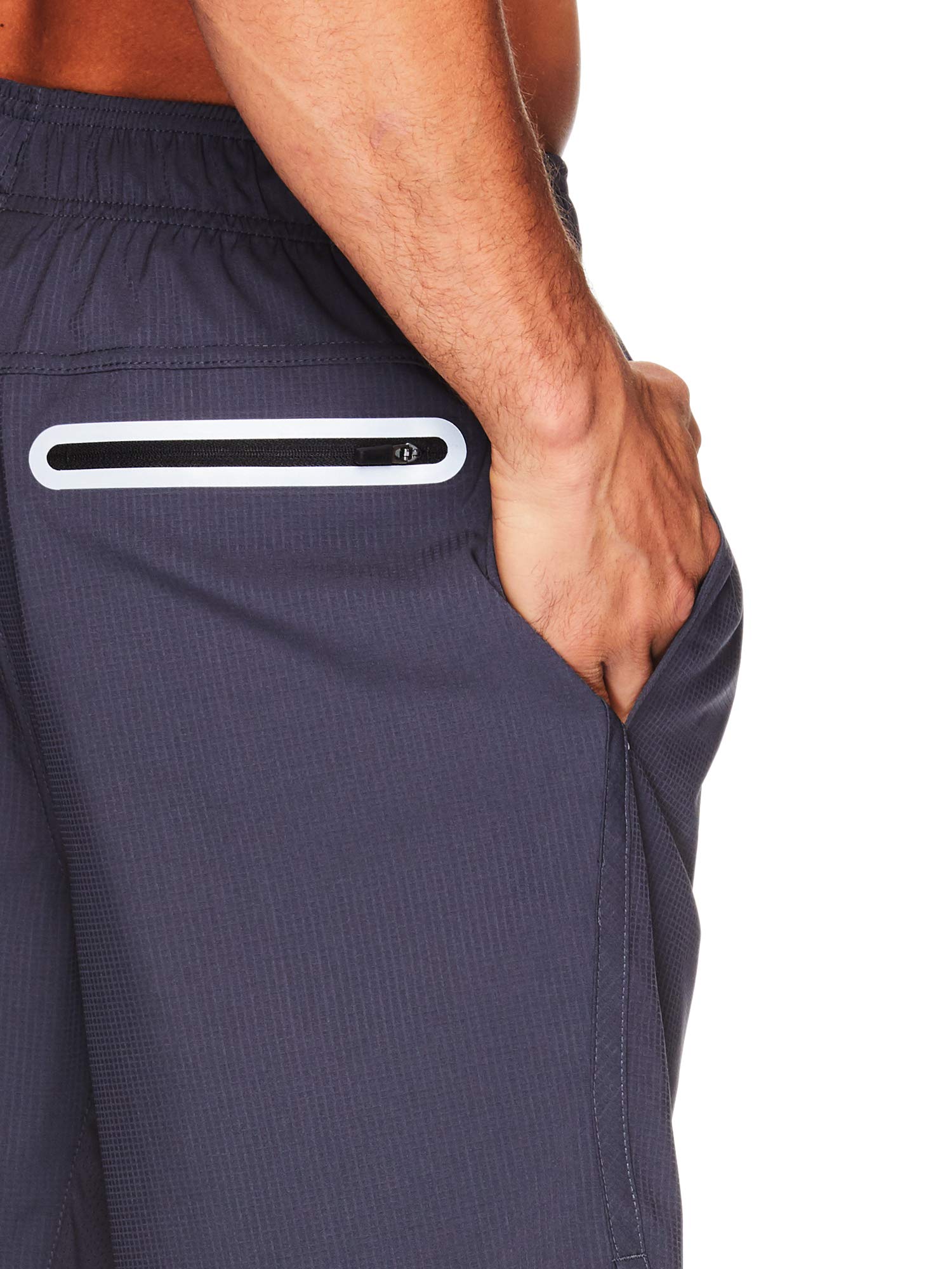 Reebok Men's Lightweight Workout Gym & Running Shorts w/Elastic Drawstring Waistband & Pockets - 9 Inch Inseam - Paceline Ebony, Large