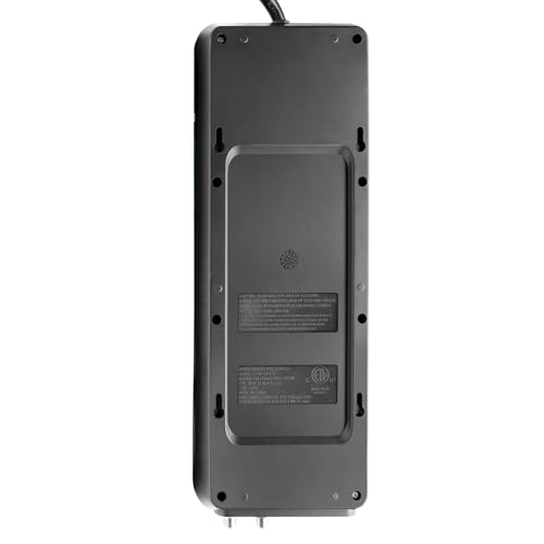 Tripp Lite TLP128TTUSBB 12 Outlet Surge Protector Power Strip, 2 USB Charging Ports, Tel/Modem/Coax Protection, 8ft Cord Right Angle Plug, Black, Lifetime Insurance & $150K Insurance