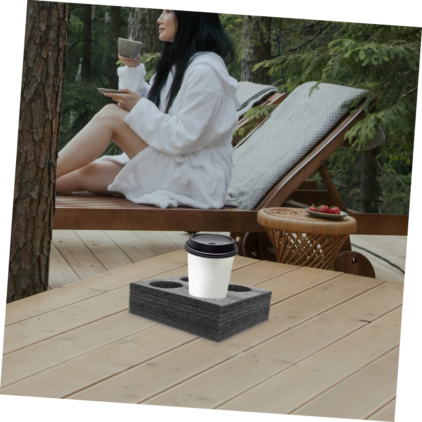 SOLUSTRE 2pcs 4 Hole Cup Holder Travel Metal Cup Milk Tea Pearl Cotton