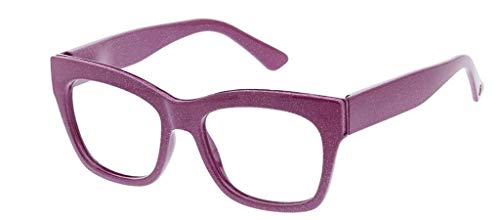 Peepers by PeeperSpecs Women's Shine On Square Blue Light Blocking Reading Glasses, Pink, 53 + 1
