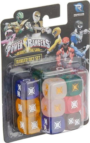 Renegade Game Studios Power Rangers: Heroes of The Grid Ranger Dice Set, 14 Translucent Dice, Ages 14+