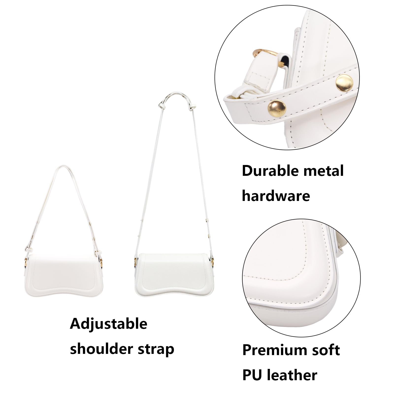 Zengmei Shoulder bag, Designer Bag, Saddle Purse for Women Female Girl 14-Black Envelope Bag