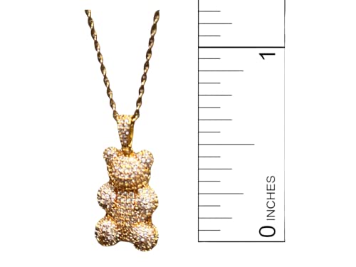 yoyos Women's 24K gold plated crystal teddy bear pendant/charm necklace
