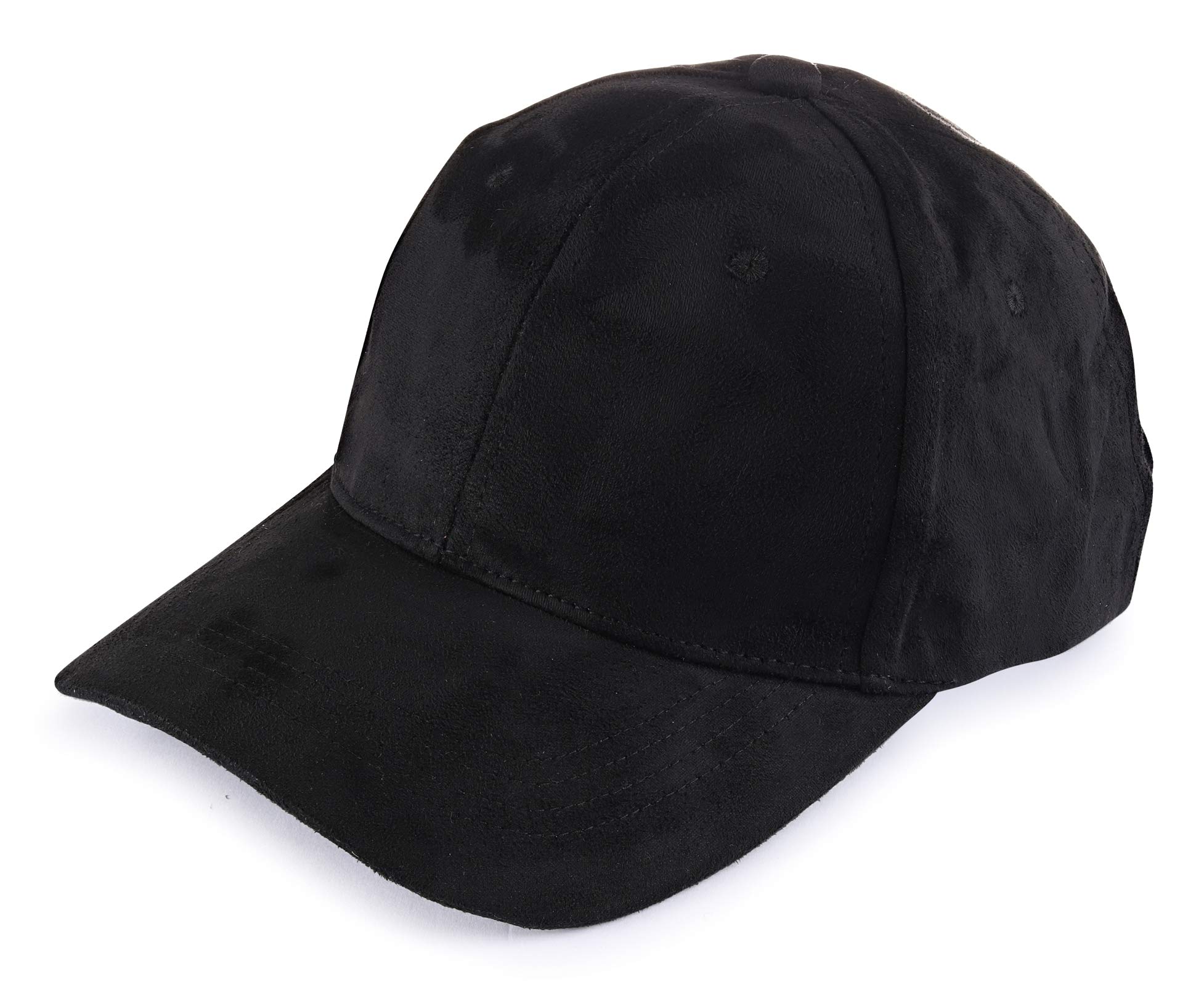 Somewhere Haute Unisex One Size Fits Most Fashion Trend Fabric Adjustable Baseball Cap … (Black Suede)