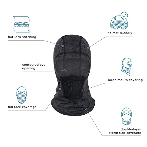 Turtle Fur quattroClava with Storm Flap Comfort Shell Stria Performance Balaclava, Eclipse