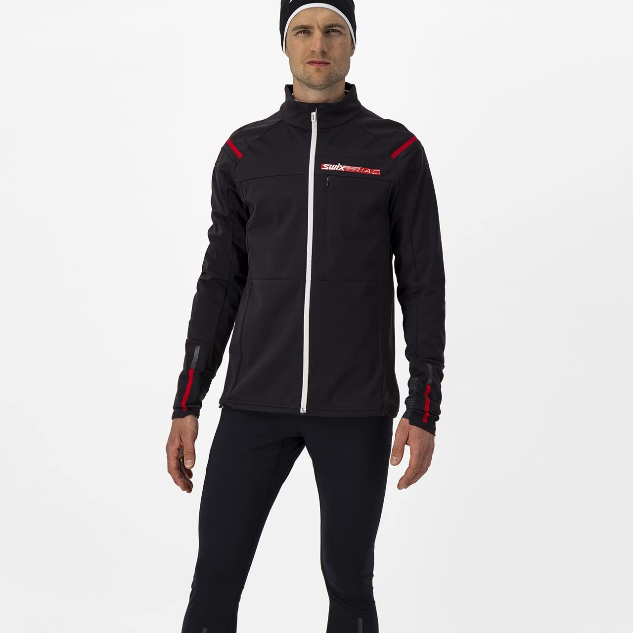 Swix Men Cross-Country Skiing Winter Training Multipurpose Windproof Triac Neo Shell Jacket, Black, Medium