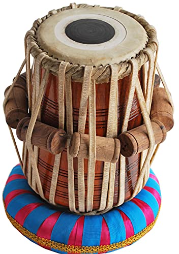 SHREYAS Student Tabla Drum Set, Basic Tabla Set, Steel Bayan, Dayan & Book, Hammer, Cushions & Cover - Perfect Tablas for Students and Beginners on Budget (PDI-IB) Tabla Drums, Indian Hand Drums