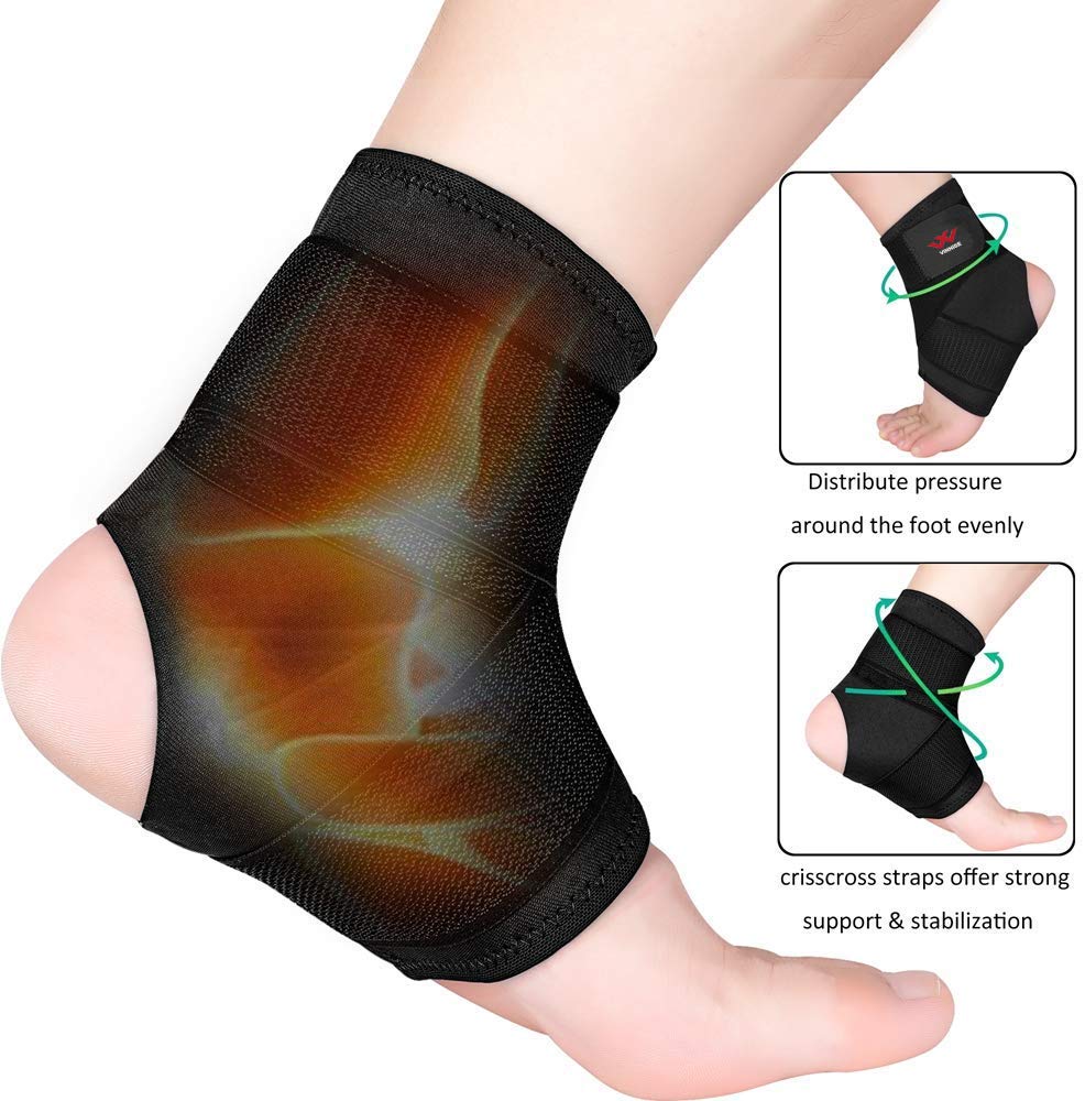 Vinaco 2 Pack Breathable & Strong Ankle Brace for Sprained Ankle, Stabilize Ligaments, Prevent Re-Injury for men & women with Adjustable Wrap, ankle support for men