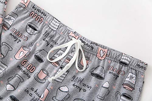 PNAEONG Women Cotton Sleepwear Short Sets Tank&Short Pajamas Sets XTSY208-Coffee-L