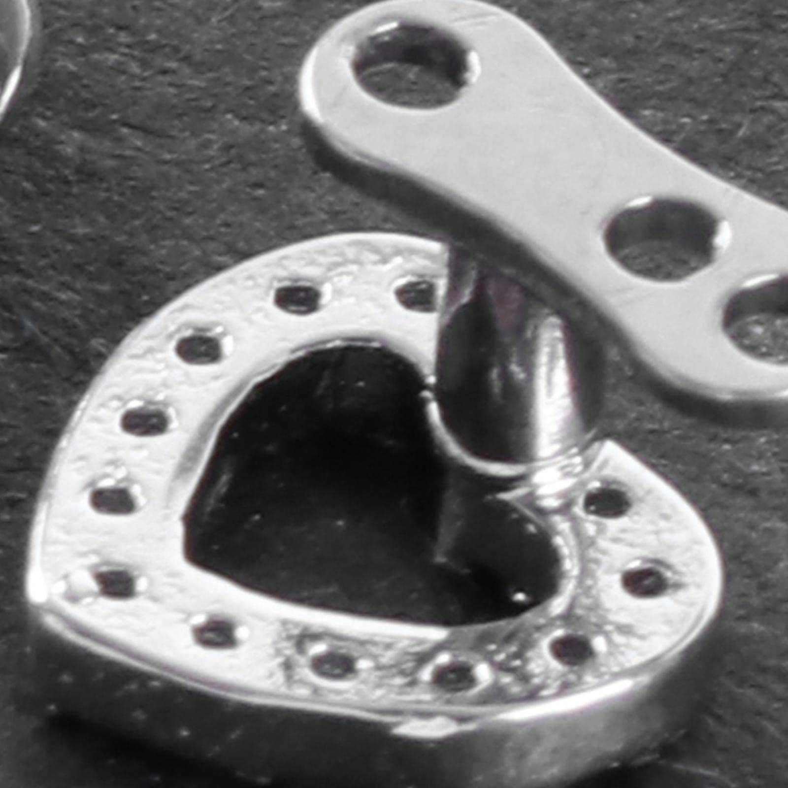 Titanium Dermal Anchor Top Crystal Micro Surface Skin Piercing 16G - Fan - Heart 1